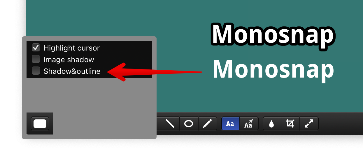 How To Disable Outline And Shadow For Text Monosnap Help Center